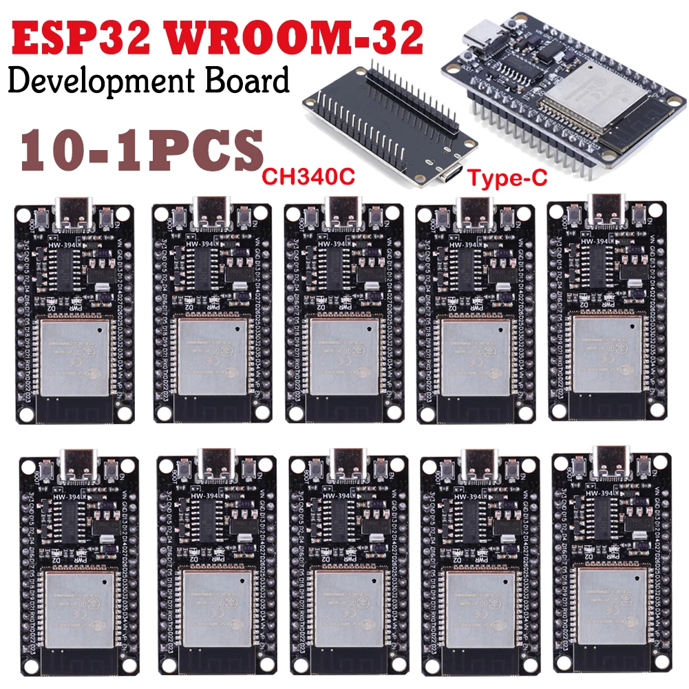 ESP32-WROOM-32-Development-Board-32Mbits-Wireless-Module-5V-TYPE-C-CH340C-Ultra-Low-Power ...