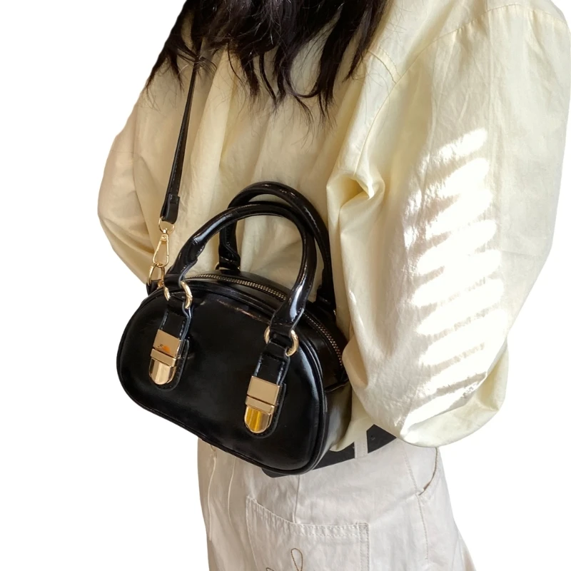 Women-Bowling-Bag-PU-Leather-Shoulder-Bag-Korean-Handbag-Fashion ...