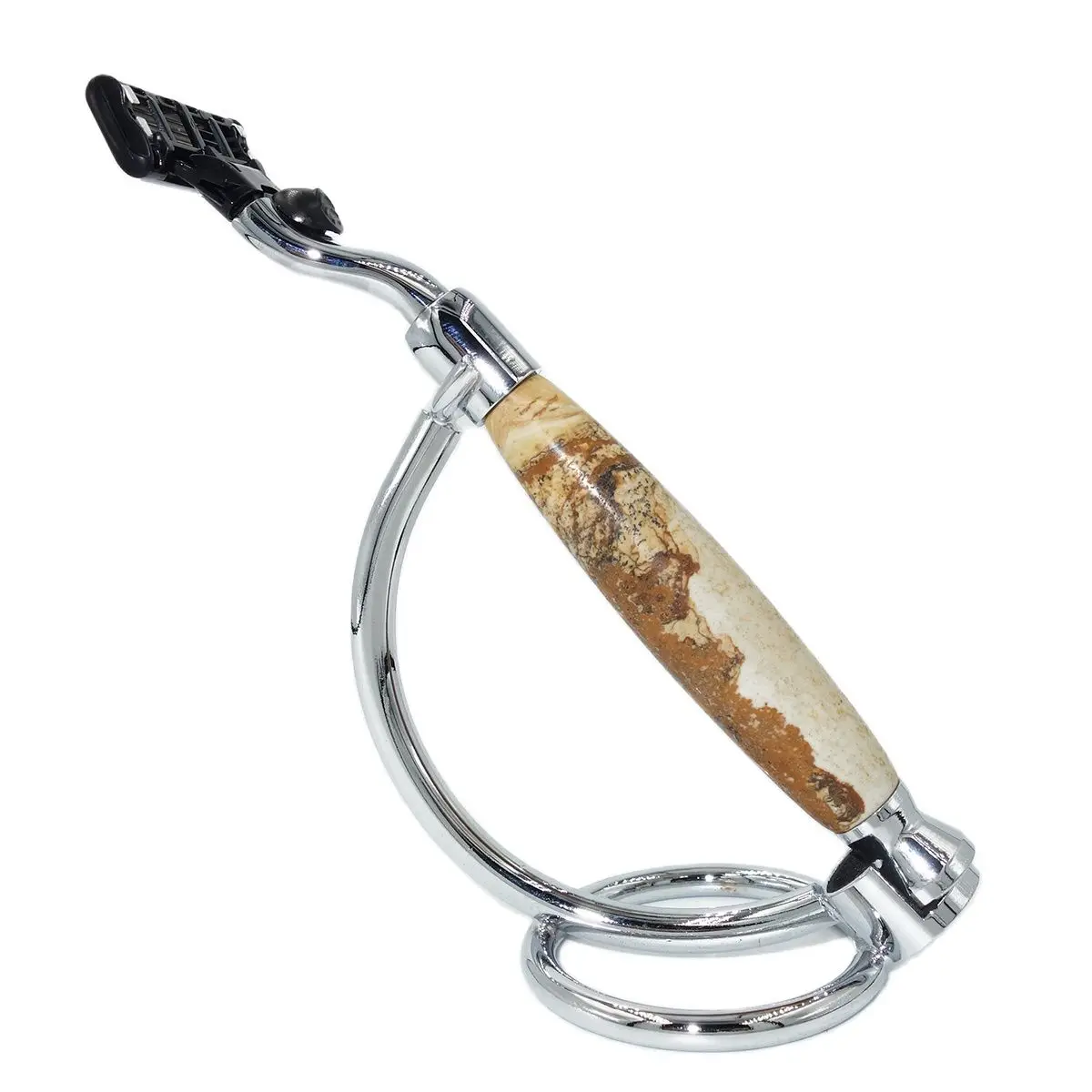 Magyfosia New Manual Pure Stone Handle Mach 3 Safety Razor Shaving ...