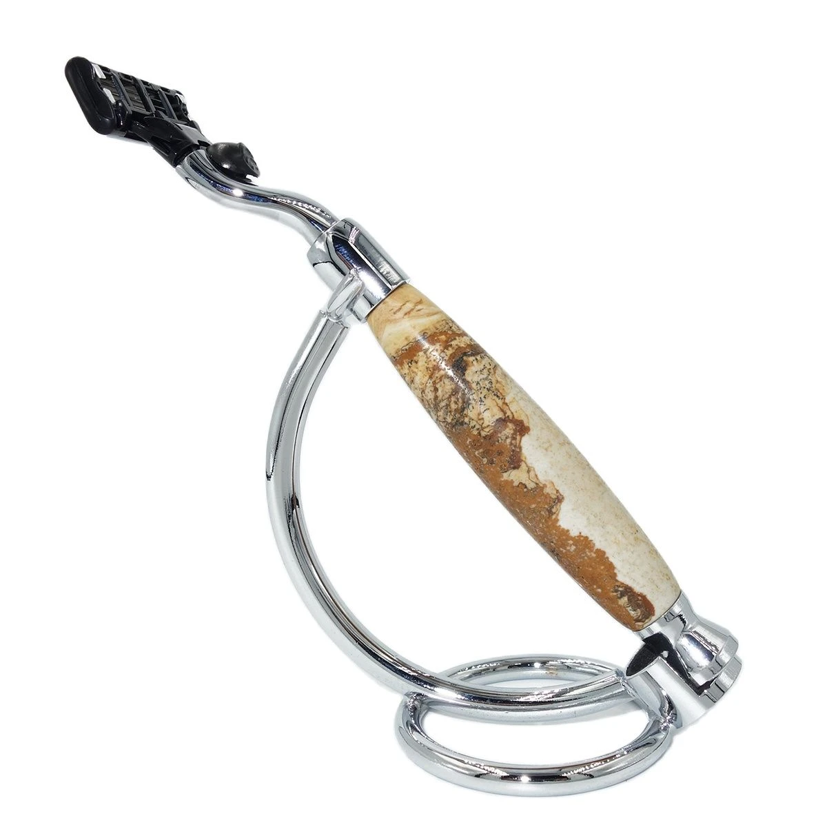 Magyfosia New Manual Pure Stone Handle Mach 3 Safety Razor Shaving ...