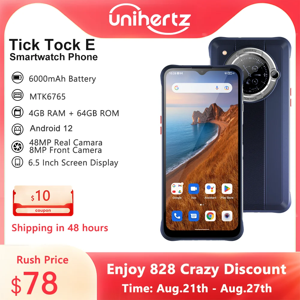 Unihertz Tick Tock E Octa Core Android Smartphone 6000mAh 6.5" Screen ...