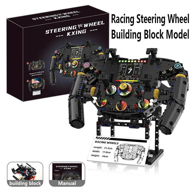 Formula Racing Sports Car Steering Wheel Building Blocks Model Kit,DIY ...