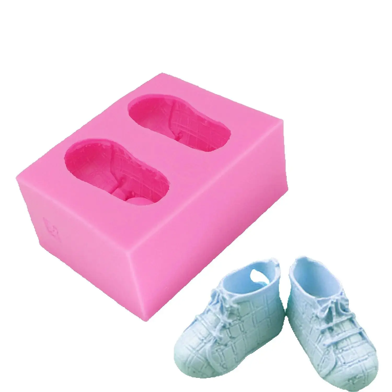 M0141 3D Baby shoes silicone mold,fondant cake baking resin clay candy ...