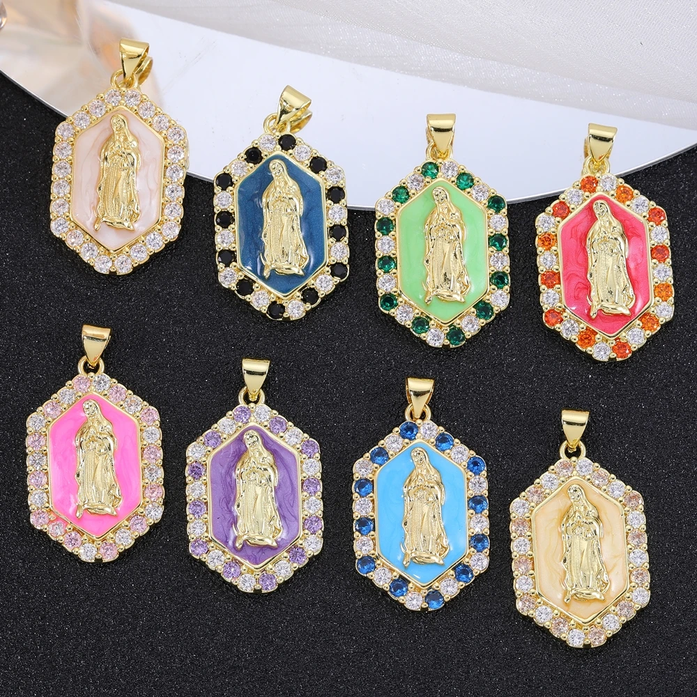 Juya Handmade Religious Jewelry 18K Gold Plated Christian Cross SAINT ...