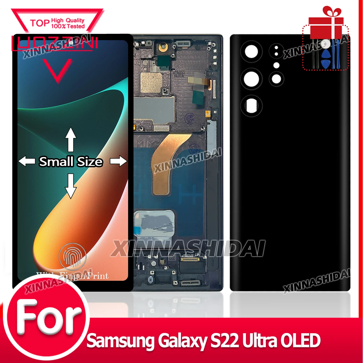 100% 테스트된 소형 OLED 삼성 갤럭시 S22 울트라 LCD 디스플레이 터치 스크린 디지타이저 S908B/S908U ...
