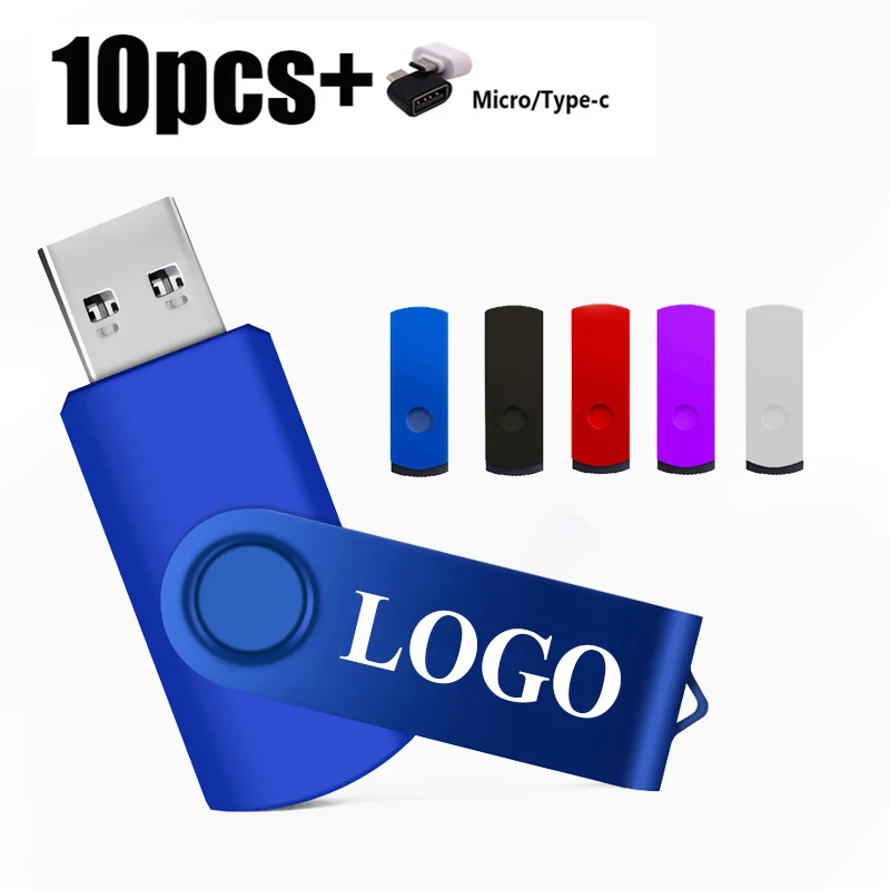 10PCS Colour Folding Swivel USB Flash Drive 128G Pendrive 32GB64GB16GB ...