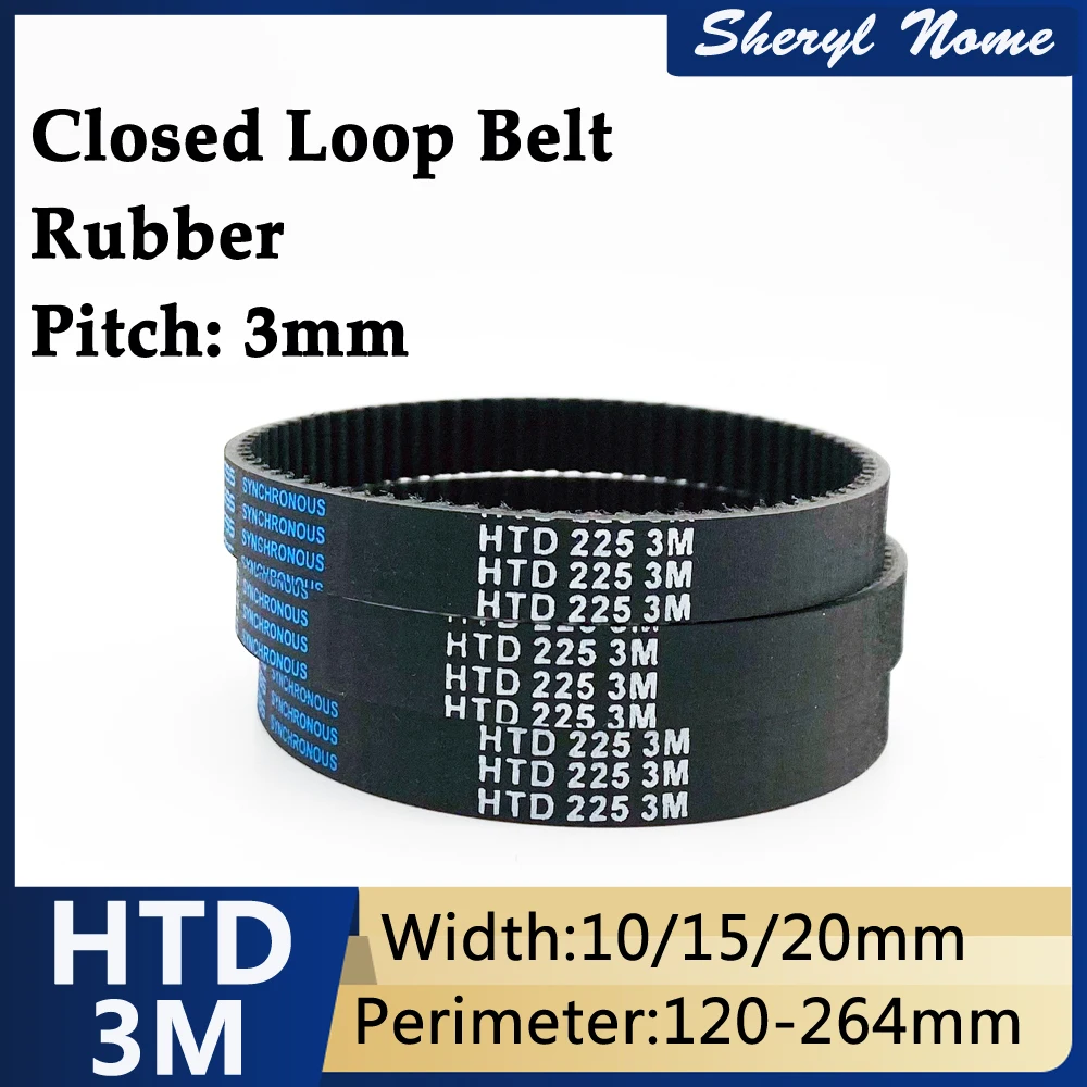 HTD3M closed rubber ring synchronous belt conveyor belt bandwidth 10/15 ...