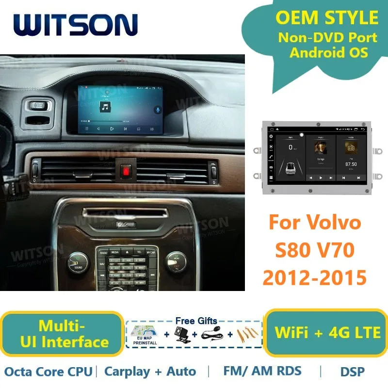 WITSON-Android-Auto-Stereo-For-Volvo-S80-V70-2012-2015-Carplay-GPS-Car ...