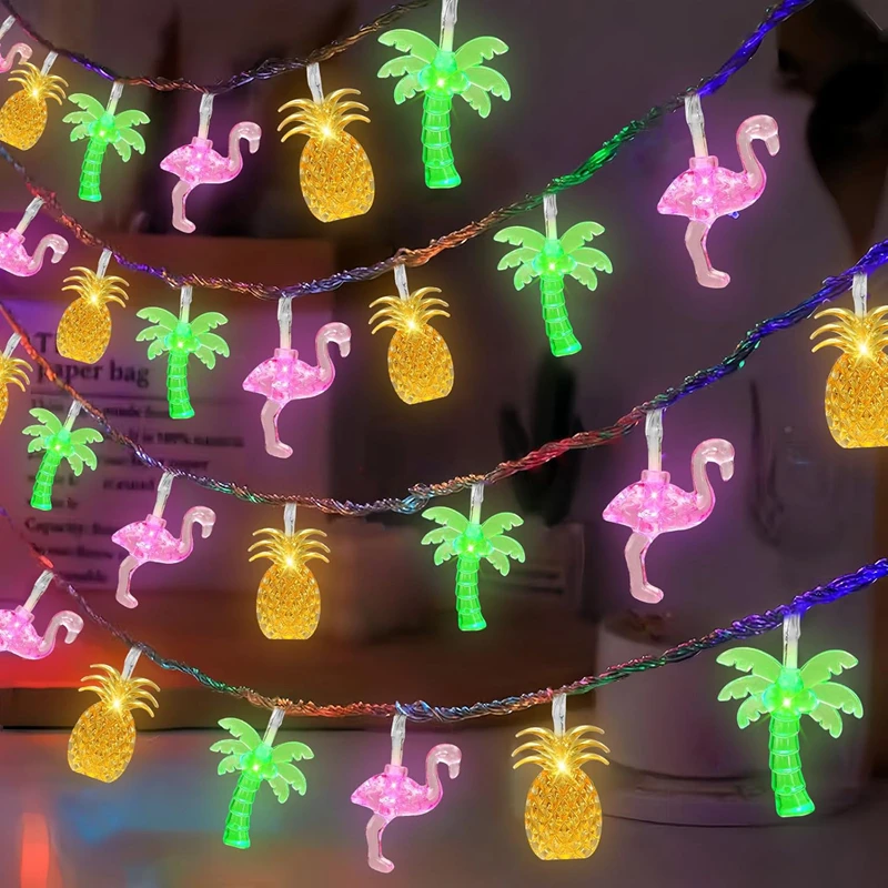 1.5M 10LED Flamingo Pineapple String Light Summer Tropical Hawaiian ...