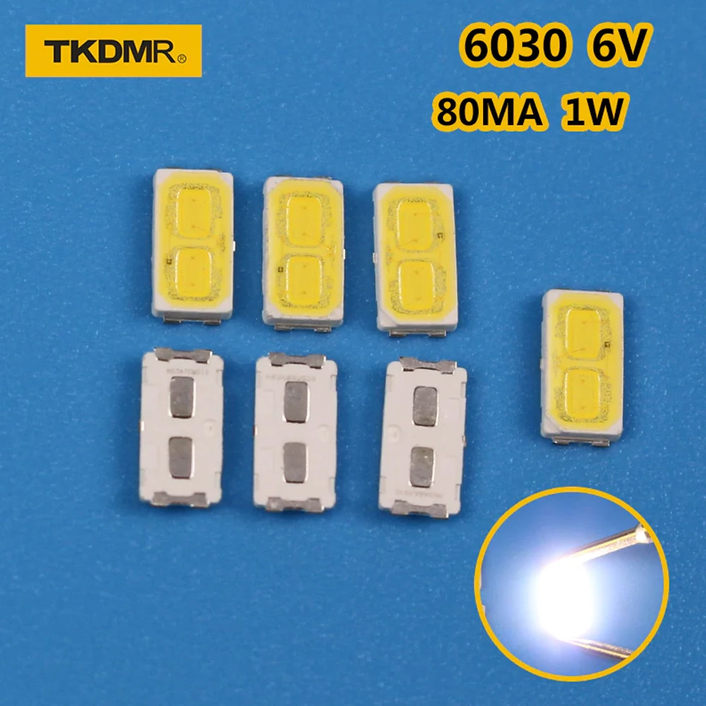 TKDMR-50pcs-LOT-SMD-LED-6030-6V-1W-Cold-White-For-TV-Backlight-LED ...
