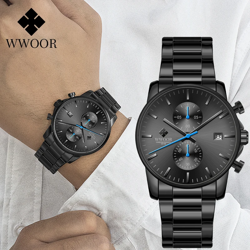 WWOOR-Top-Brand-Watches-Men-Stainless-Steel-Business-Date-Clock ...