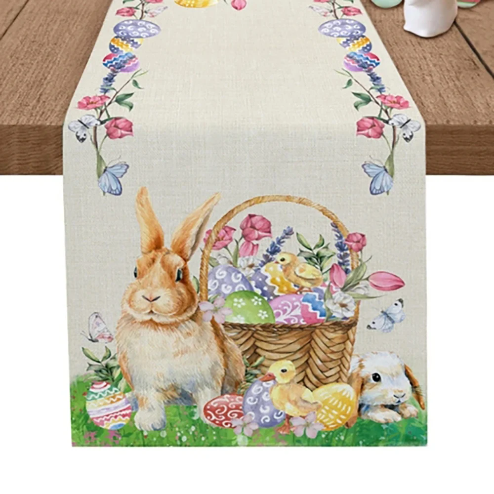 Rabbit-Colorful-Eggs-Tulip-Dresser-Scarves-Decor-Spring-Dining-Table ...