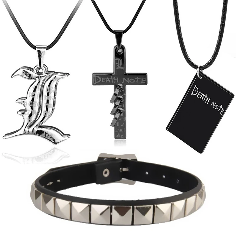 Anime-Death-Book-Pendant-Necklace-Black-Book-Desgin-Colar-Rope-Chain ...