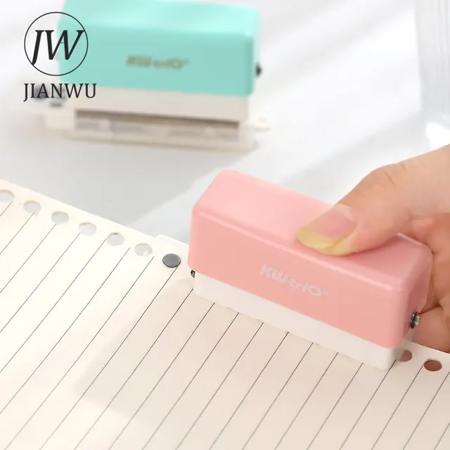 JIANWU Cute Mini 6 Hole Stapler Portable Multifunction Student Notebook ...