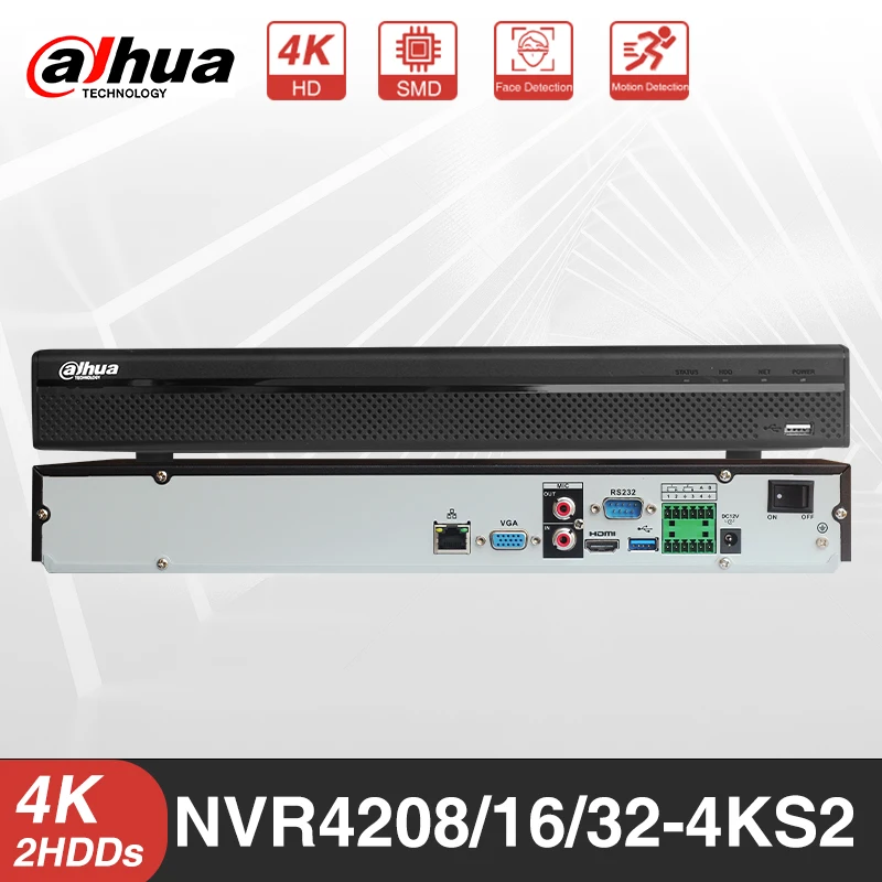 Dahua Nvr4208-4ks2 Nvr4216-4ks2 Nvr4232-4ks2 Compact 1u Lite 4k H.265 Network Video Recorder ...