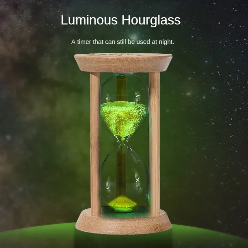 Creative Bamboo Fluorescent Hourglass Timer Home Bedroom Decoration 1 ...