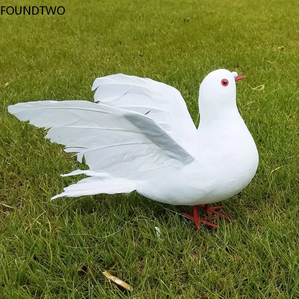 1pcs-Artificial-White-Pigeon-Simulation-Foam-Feather-Birds-Spread-Wings ...