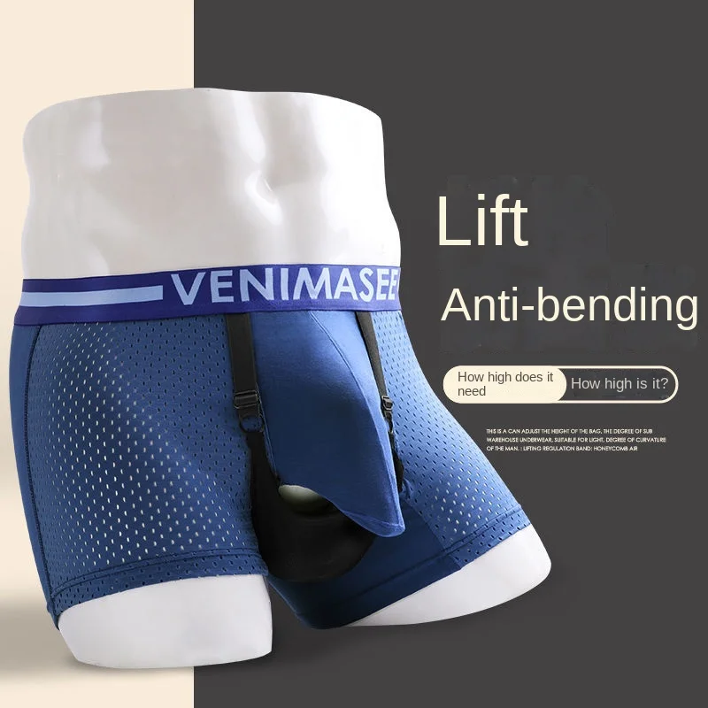 Men-s-Mesh-Breathable-Separation-Penis-Pouch-Open-Hole-Boxer-Sexy-male ...