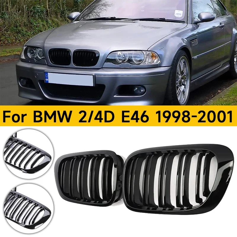 For-BMW-3-Series-E46-1998-2001-2-4-Doors-Car-Front-Kidney-Grill-318i ...