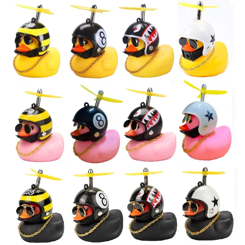 Pequeno-pato-amarelo-com-capacete-enfeites-de-carro-pingente-vento ...
