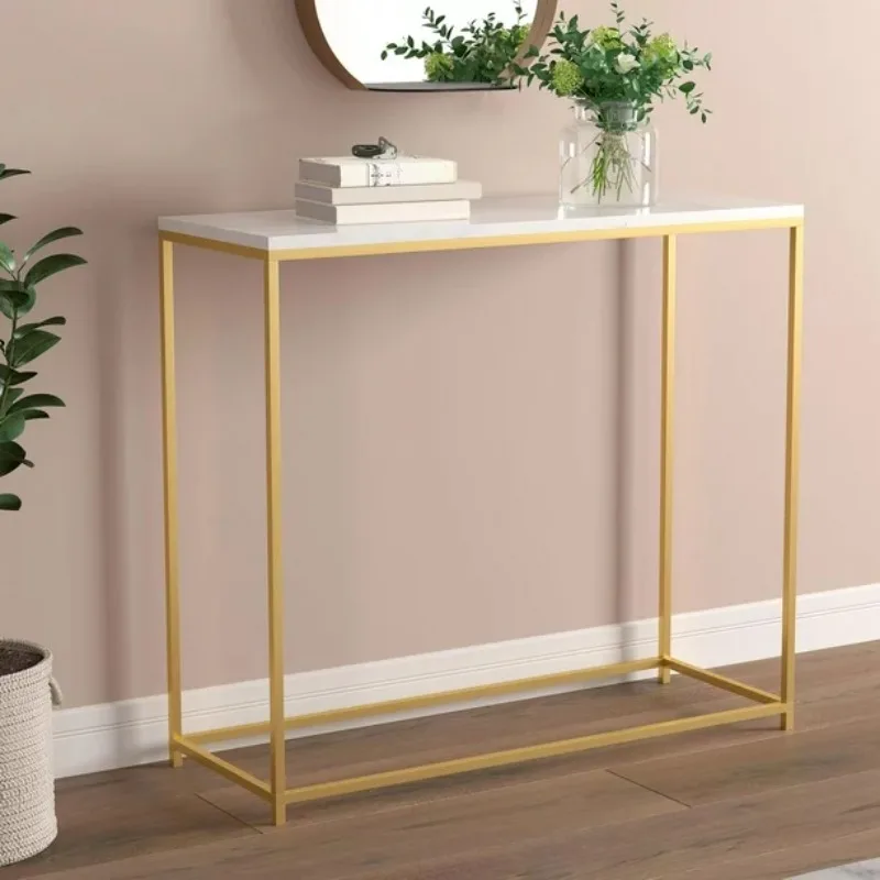 Safdie-Co-Console-table-Marble-look-End-Accent-Table-Ideal-as-Entryway ...