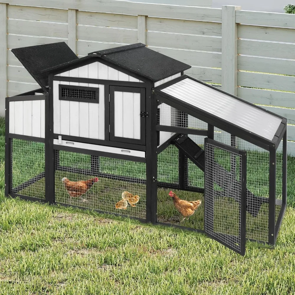 65.3 L Chicken Coop Expandable Chicken House for Outdoor Indoor with ...
