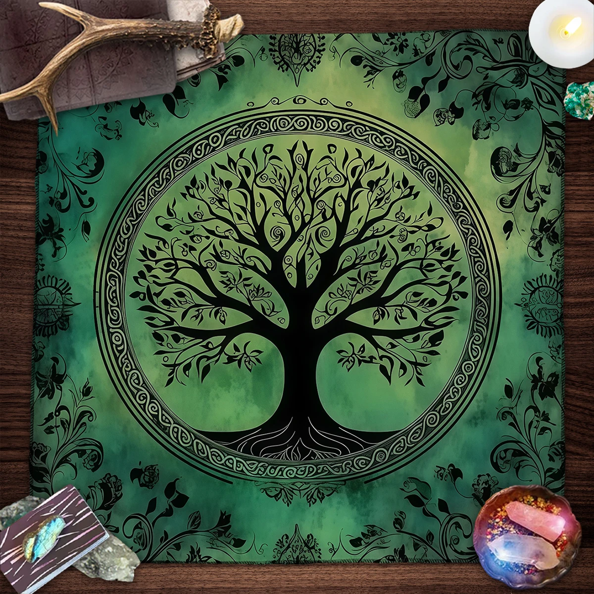 The Tree Of Life Tarot Card Tablecloth Altar Cloth Witch Tarot Cards ...