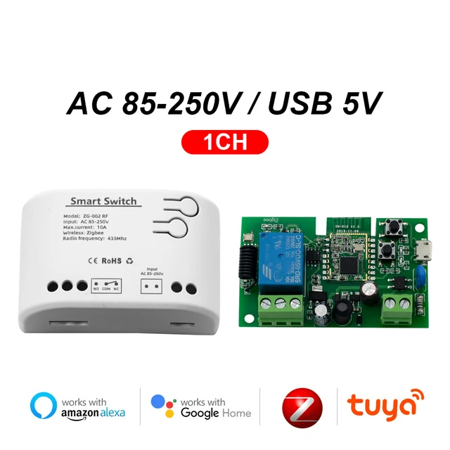 1/2/4CH Zigbee Tuya Ewelink Smart Switch Relay Module DC5V 7-32V AC ...