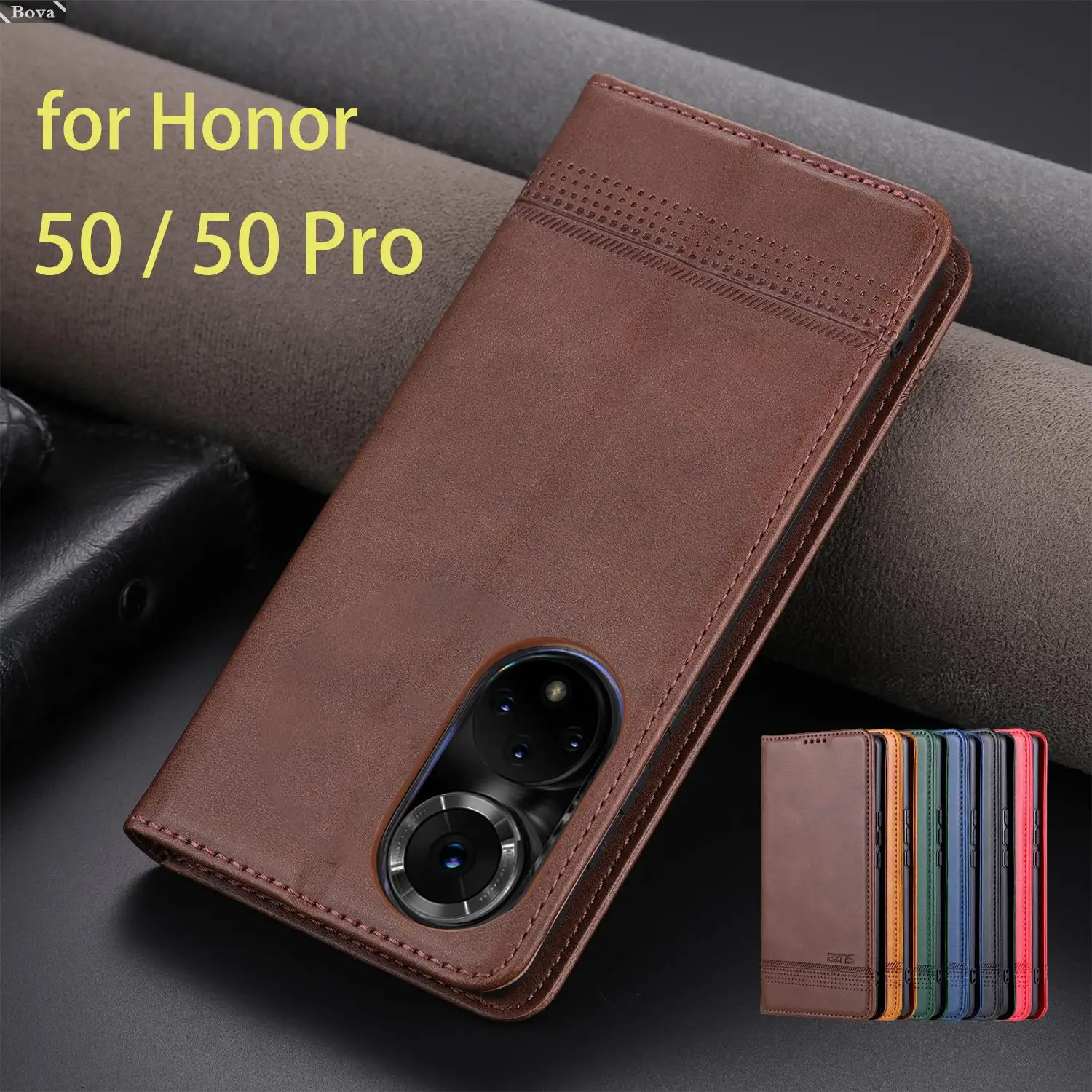 Deluxe Magnetic Adsorption Leather Fitted Case for Huawei Honor 50 ...
