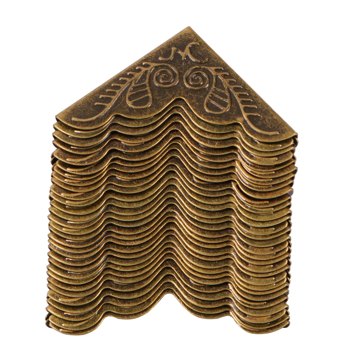 30pcs-Decorate-Protector-Triangle-Rattan-Carved-Metal-Case-Wooden-Box ...