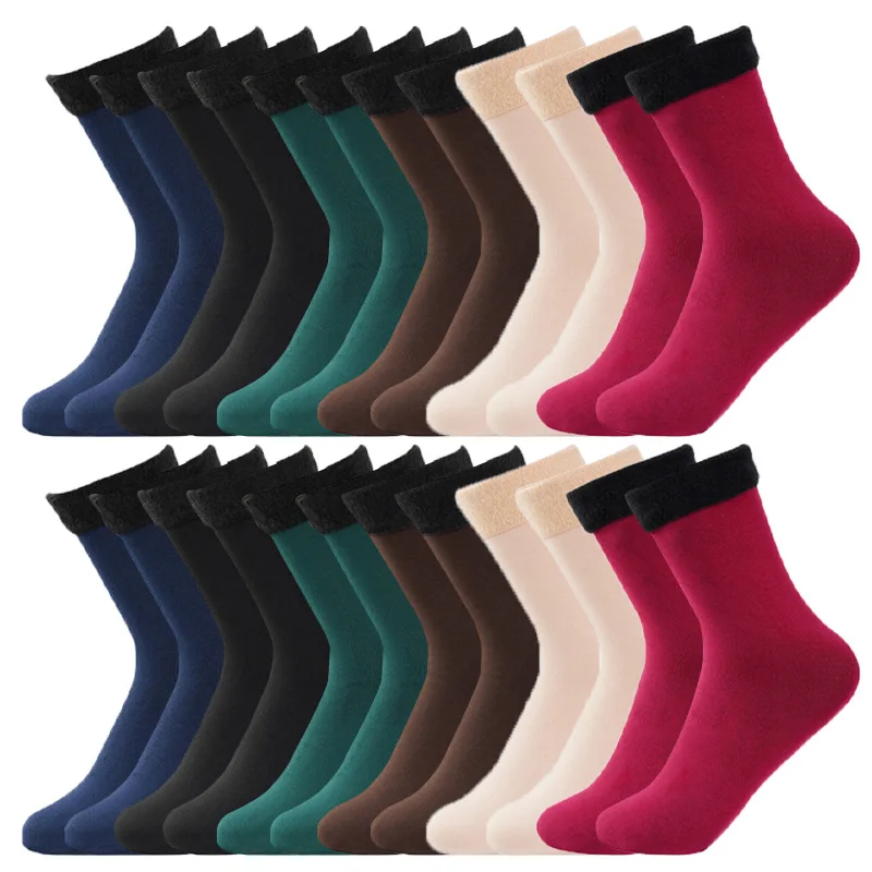 Calcetines térmicos gruesos para hombre y mujer, calcetín cálido de ...