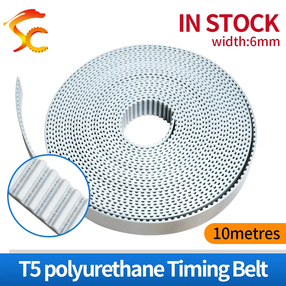 10meters-LOT-T5-6mm-White-PU-Open-Ended-Timing-Belt-Width-6mm-T5 ...