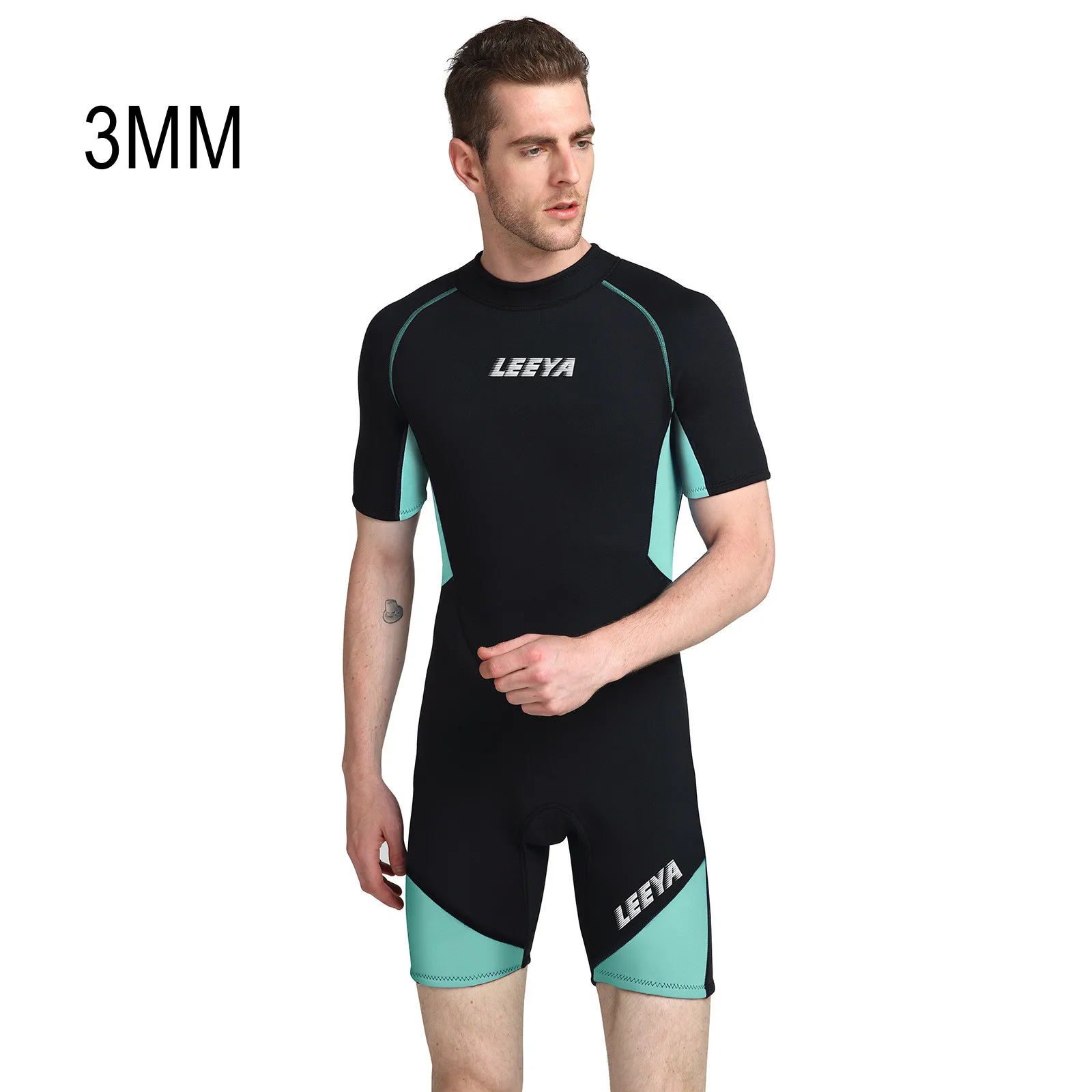 3MM Men Short Sleeve Scuba Neoprene Wetsuit One Piece UnderWater ...