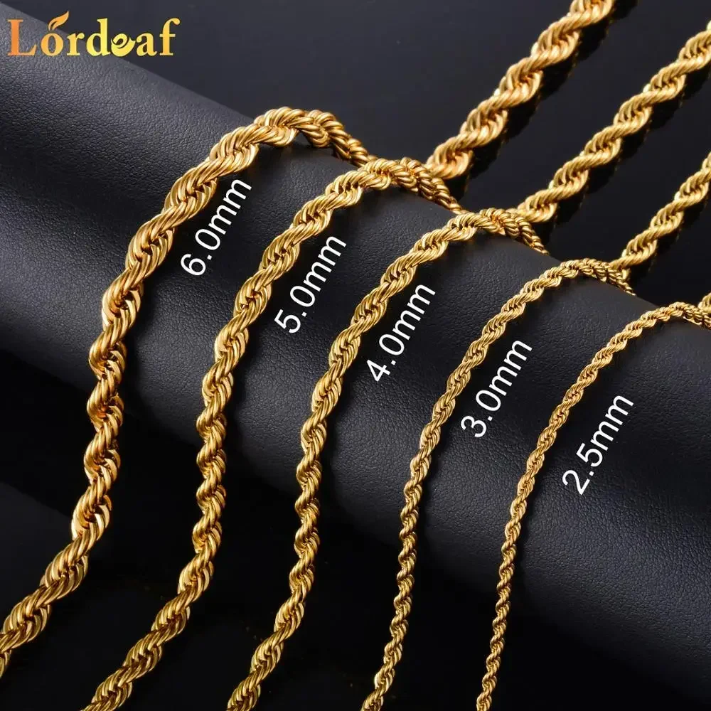 2-5MM-3MM-4MM-5MM-18k-Real-Gold-Plated-Stainless-Steel-Twist-Rope-Chain ...