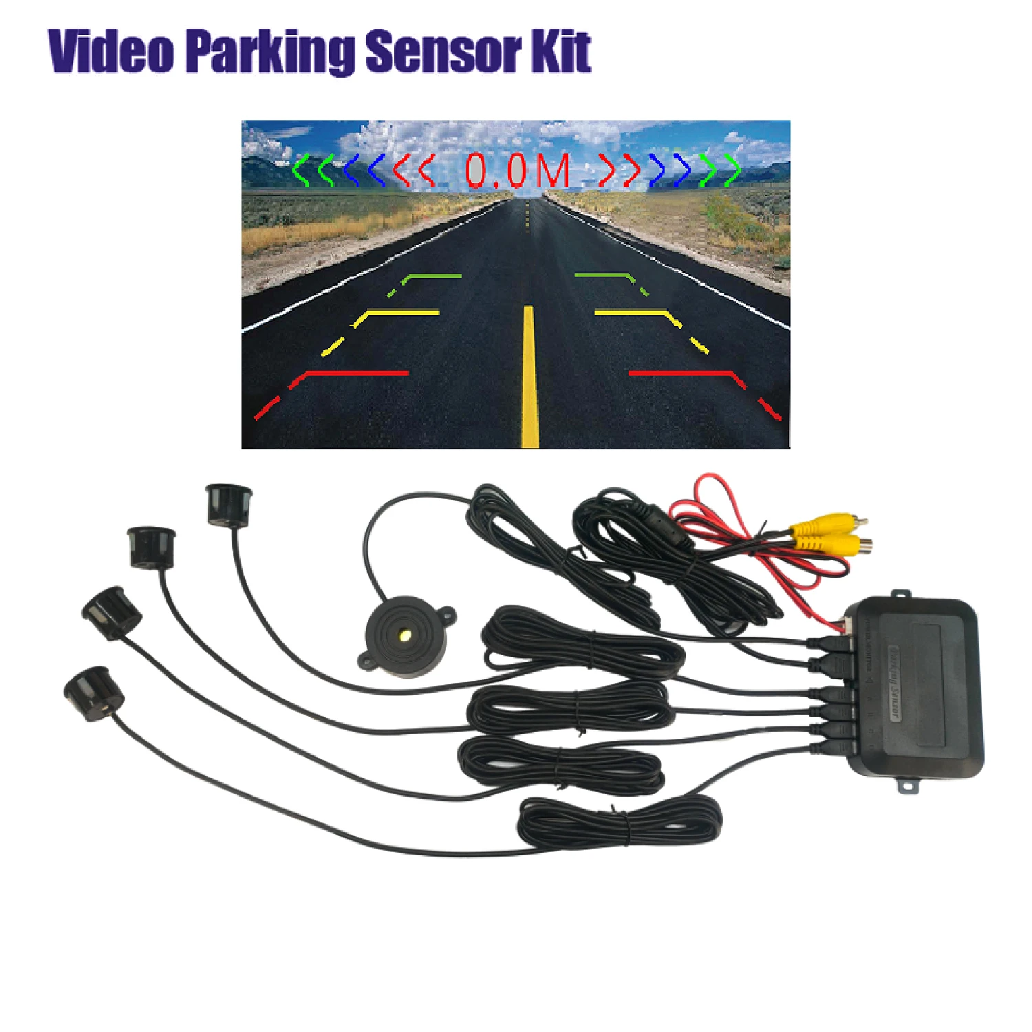 4Sensor-Video-Parking-Sensor-Kit-Car-Reverse-Backup-Radar-Assistance ...