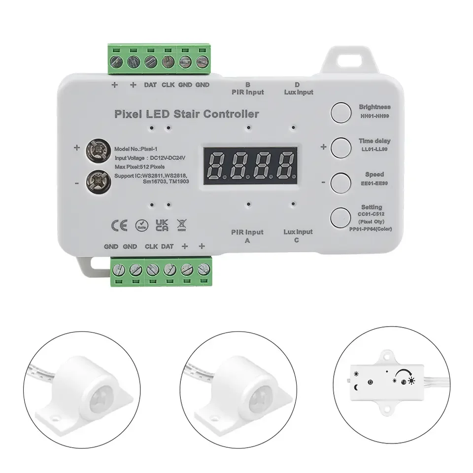 Smart-Pixel-Led-Stair-Controller-With-Daylight-PIR-Sensor-For-WS2811 ...