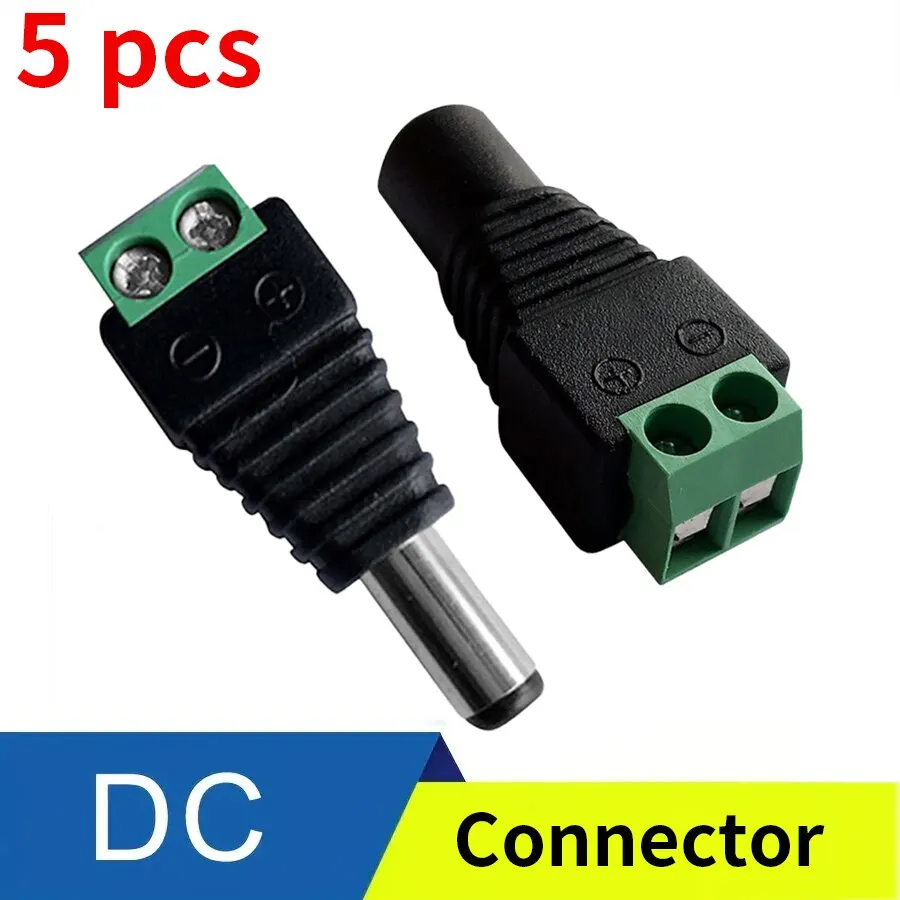 5pcs-DC-Male-Female-Terminals-12V-Power-Connector-2-1mm-X-5-5mm-Plug ...