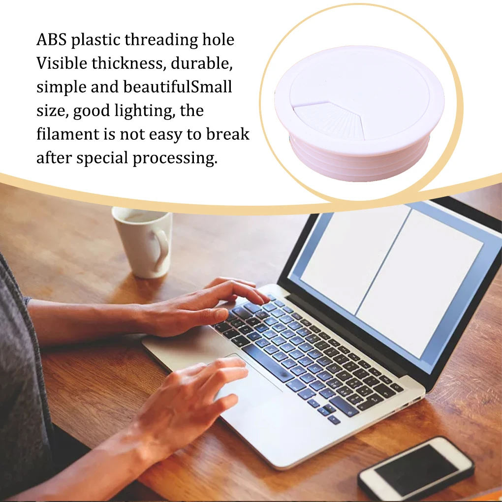 Desk-Cable-Hole-Cover-Organizer-Home-Office-Use-ABS-Wire-Pass-Through ...