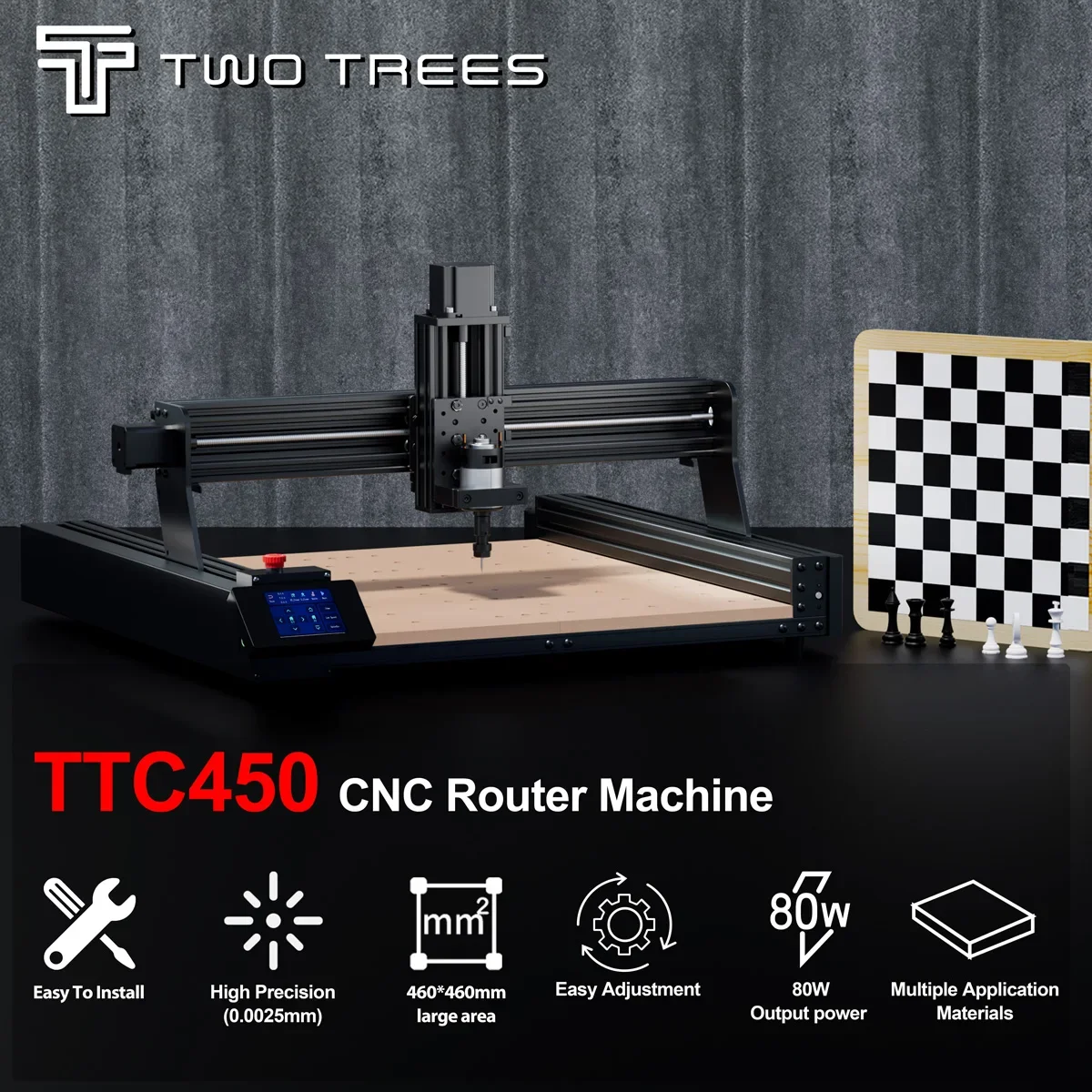 TWOTREES-TTC450-CNC-Router-Milling-Cutting-Laser-Engraver-Spindle-Motor ...