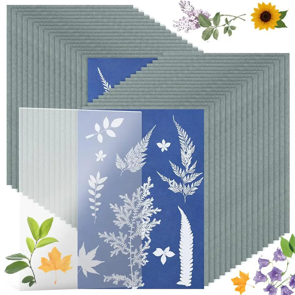 32pcs Natural A5 Cyanotype Paper Lightweight Unique Sun Print Paper Kit ...