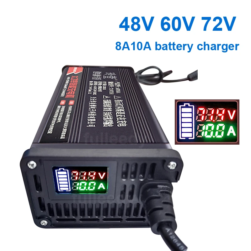 48V 60V 8A 72V 10A charger LCD display 54.6V 58.V 84V67.2V 87.6V 58.8V 87.6v 88.2v 10A charger ...