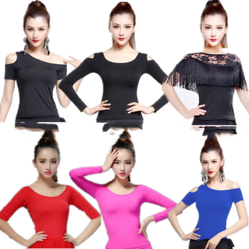 Disfraz-de-camiseta-de-baile-latino-para-mujer-Top-b-sico-de-chica-Ropa ...