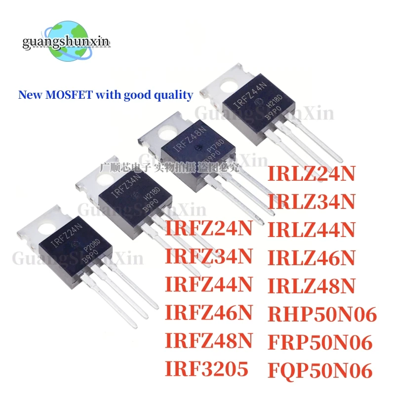 10pcs-IRFZ24N-IRFZ34N-IRFZ44N-IRFZ46N-IRFZ48N-IRF3205-IRLZ24N-IRLZ34N ...