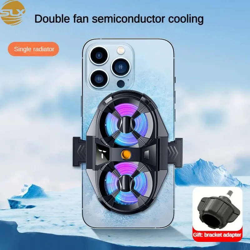 New Dual Fan Large Wind Mute Mobile Phone Cooling Fan Cooler Fast ...
