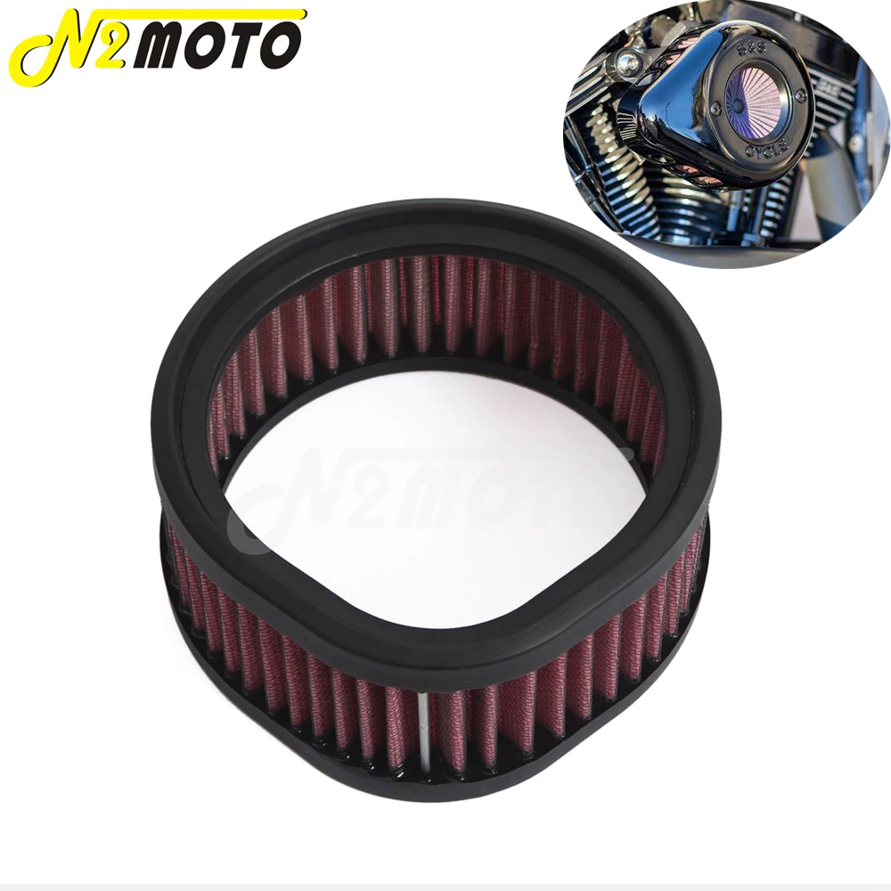 Motorcycle-High-Flow-Red-Air-Filter-Reusable-Intake-Air-Cleaner ...
