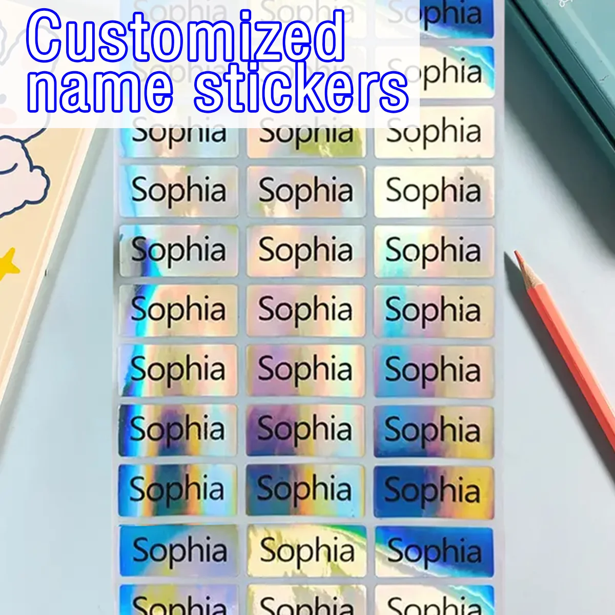 Customized-name-stickers-T1-personalized-laser-color-pattern-waterproof ...