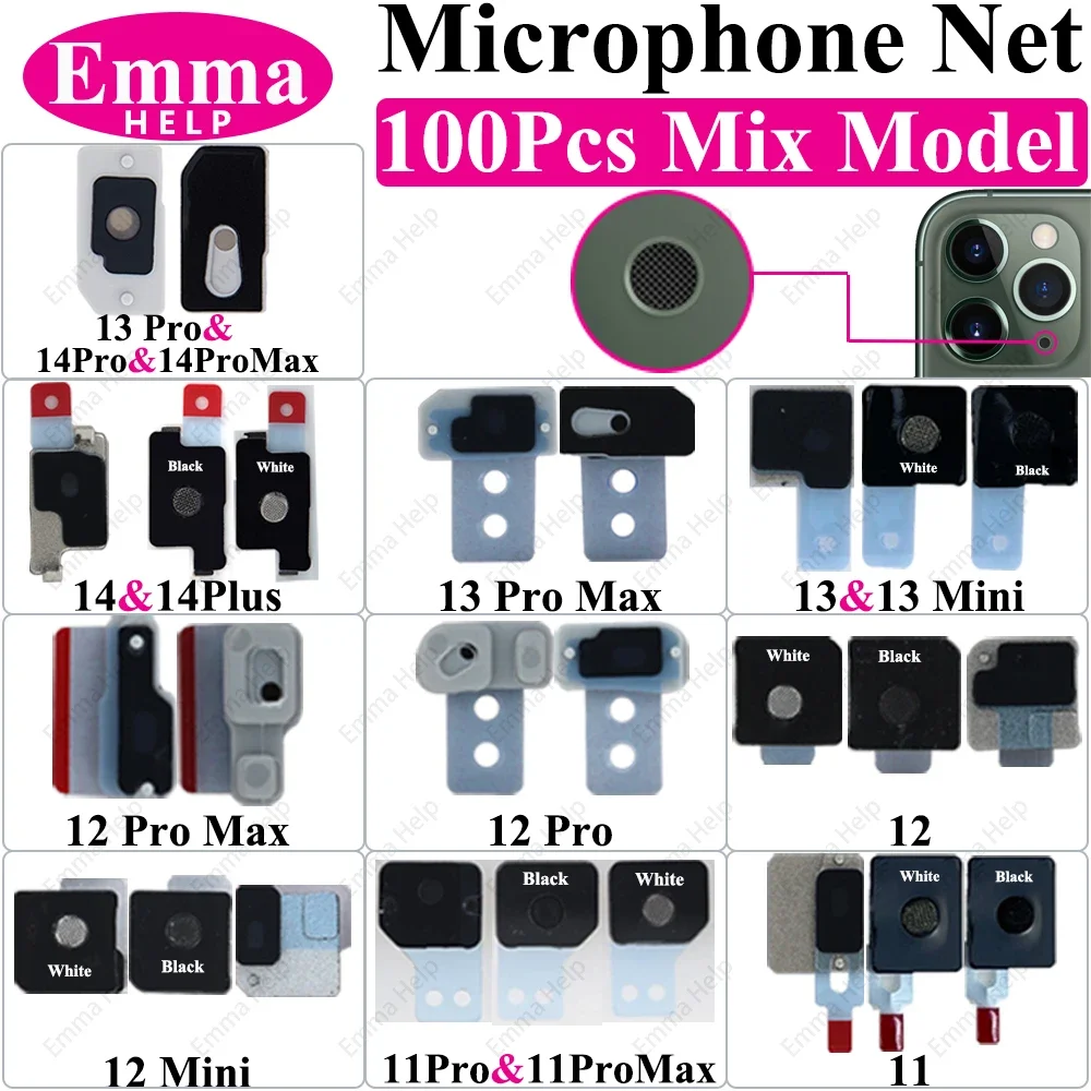 100Pcs Back Microphone Net for iPhone 11 13 14 Pro Max Anti Dust Mesh ...