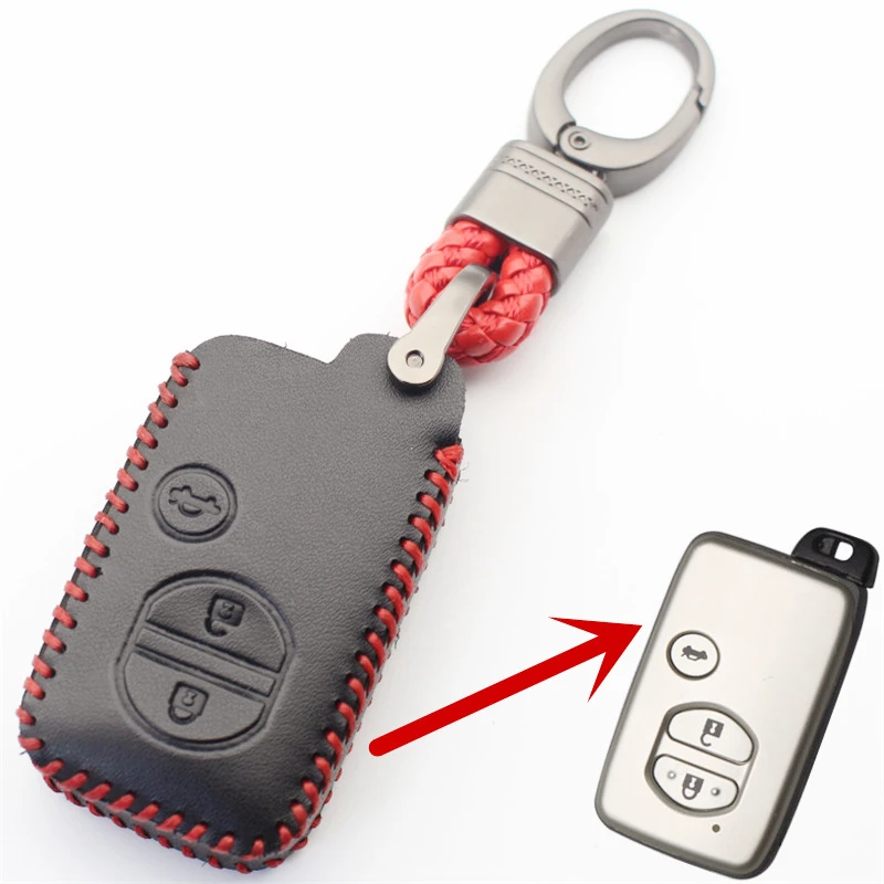 Genuine-Leather-Smart-Key-Case-Cover-For-Toyota-Prado-Axio-Corolla ...