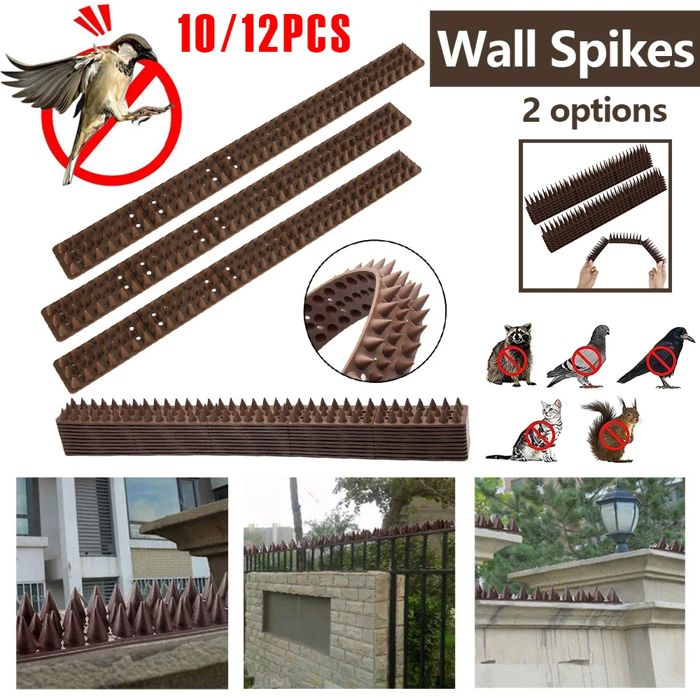 10-12Pcs-Wall-Spikes-Anti-Birds-Thorns-Garden-Security-Intruder ...