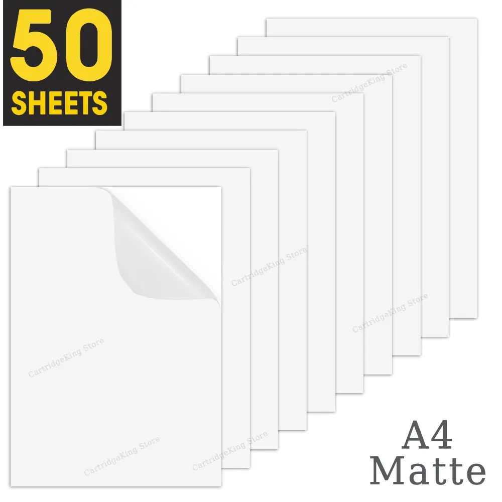 50-Sheets-Matte-Printable-Vinyl-Sticker-Paper-A4-Self-adhesive-Printing ...